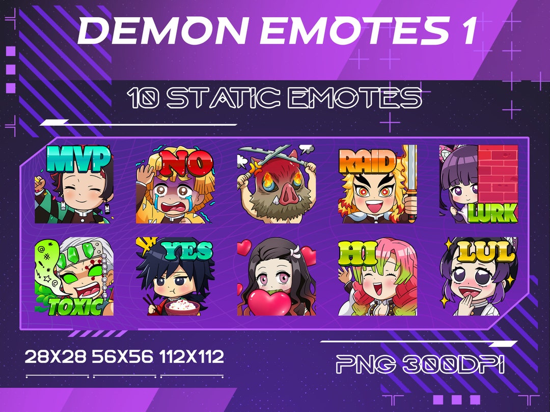 10 Anime Demon Twitch Emotes Pack 1 Demon Twitch Static - Etsy Australia