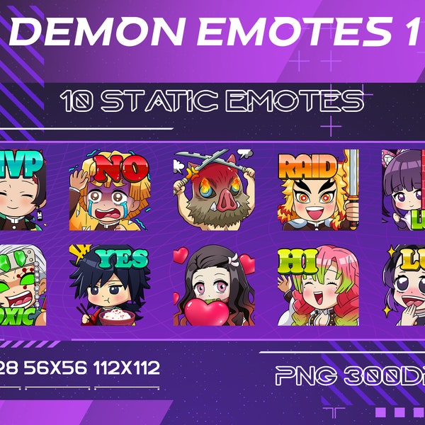 Demon Slayer Twitch Emotes - Etsy