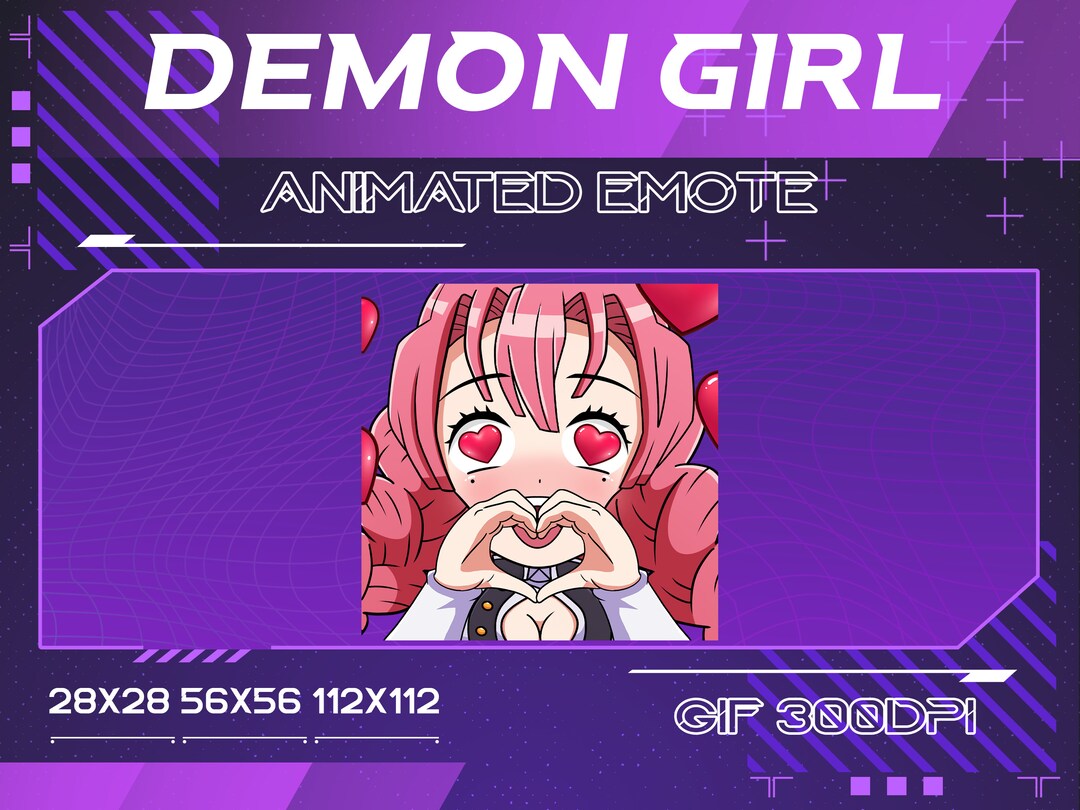 Demon Girl Anime Love Heart Dance Animated Emote, Love Demon Girl Manga ...