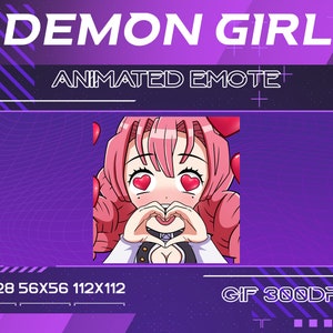 Demon Girl Anime Love Heart Dance Animated Emote, Love Demon Girl Manga ...