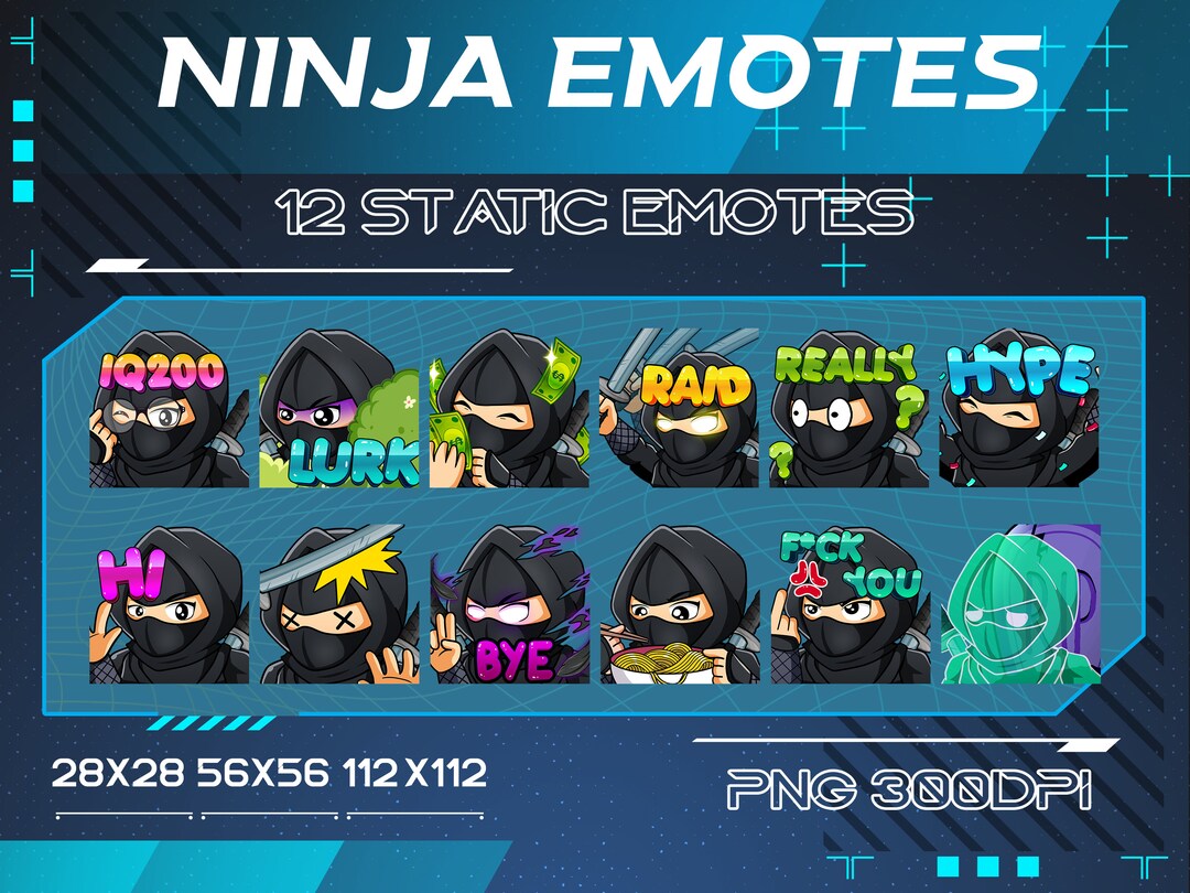 10 Ninja Static Twitch Emotes Pack, Ninja Discord Twitch Static Emotes ...