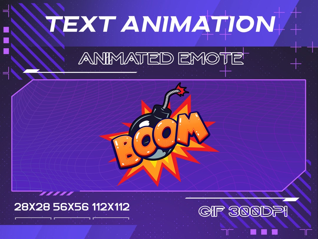 Boom Animated Emote, Twitch Text Animated Emote, Boom Animation Text ...