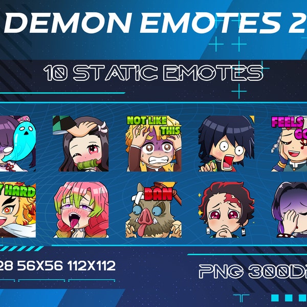 Demon Anime Emotes - Etsy