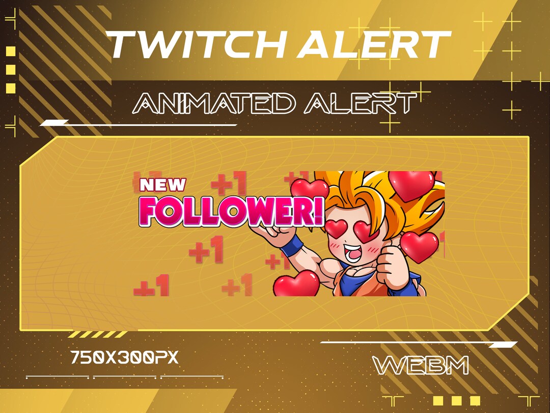 New Follower SSJ Anime Animated Twitch Alert New Follower SSJ - Etsy
