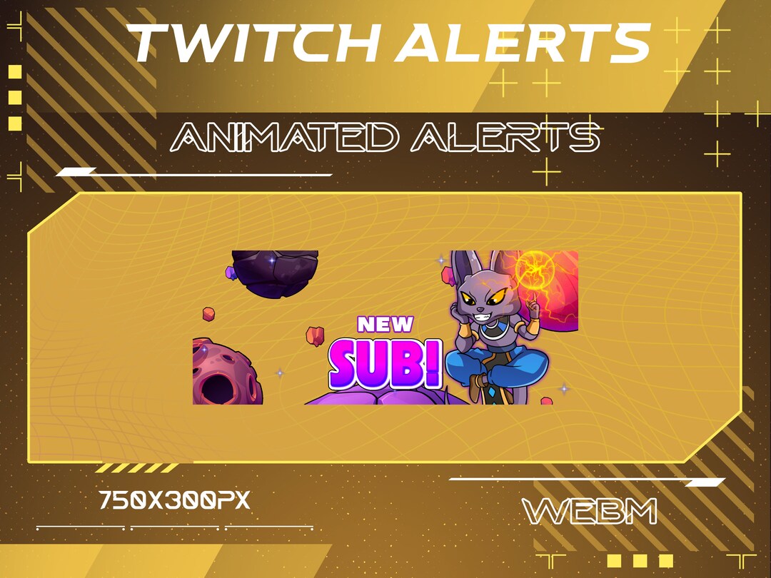 New Sub SSJ Anime Animated Twitch Alert New Sub SSJ Stream - Etsy