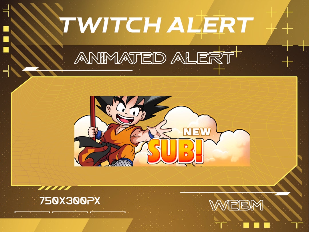New Sub SSJ Anime Animierter Twitch-Alert, New Sub SSJ Stream-Alerts ...