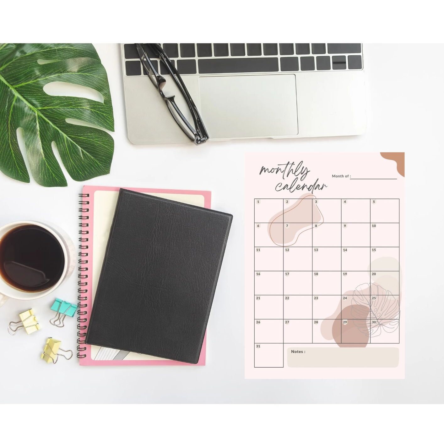 Printable Monthly Planner, Printable Planner, Downloadable PDF, Bundle ...