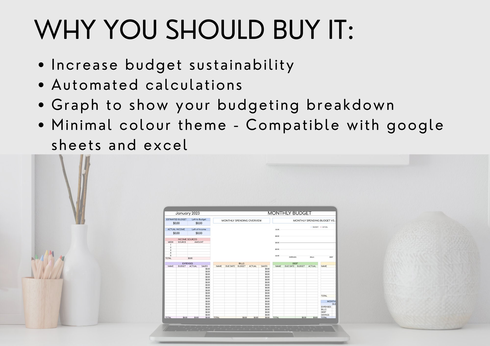 Digital Budget Tracker Instant Download Budget Planner - Etsy