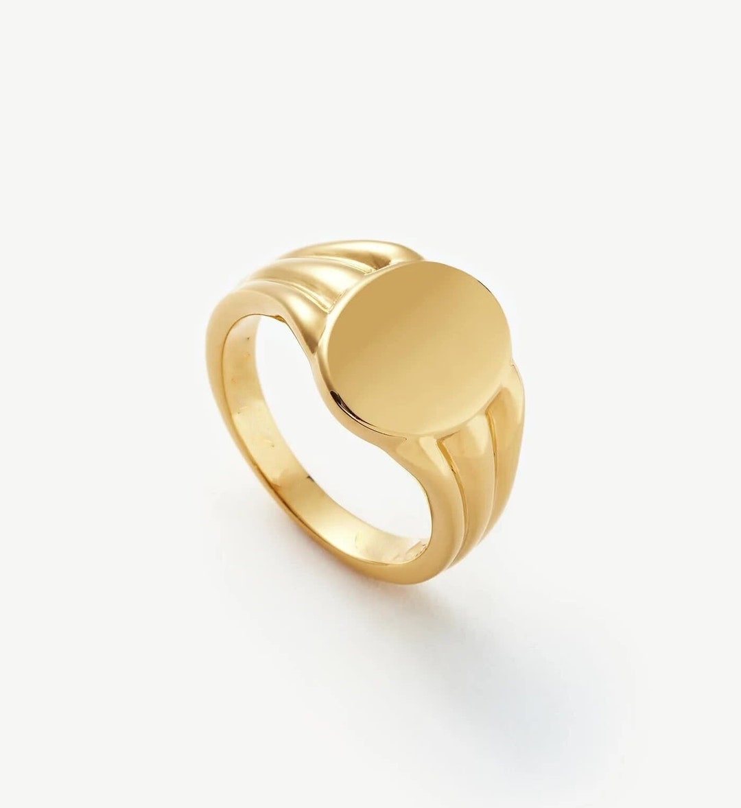 Classic Oval Signet Ring Personalized Ring Everyday - Etsy