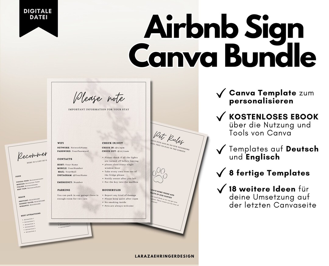 Airbnb Poster Editable Template - Etsy