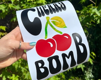 Cherry Bomb Tattoo Art Design Full Color Vinyl Decal for Car, Macbook ...
