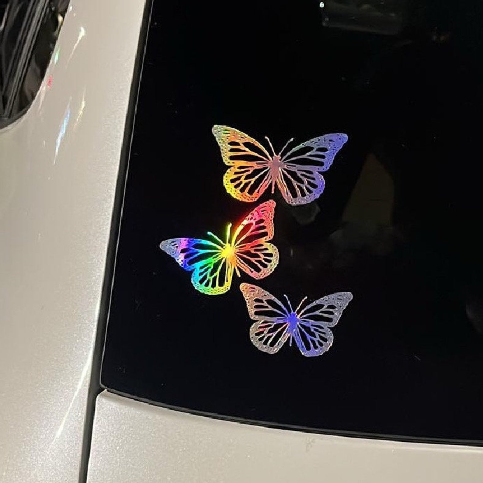 Three Butterflies Stacked Butterfly Girly Pink Custom Decal Nature ...