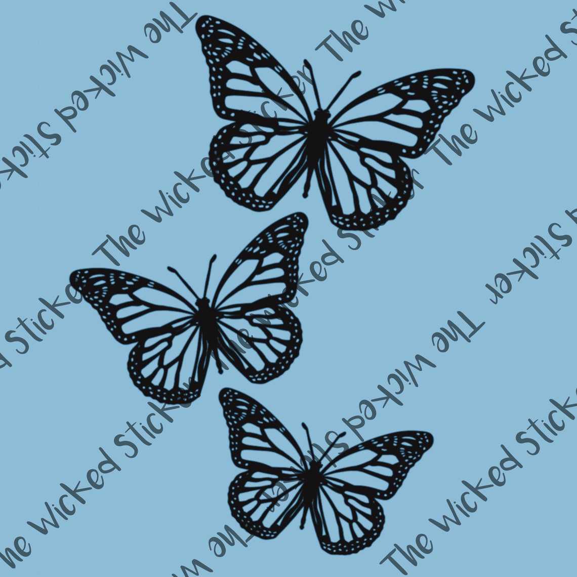 Three Butterflies Stacked Butterfly Girly Pink Custom Decal Nature ...