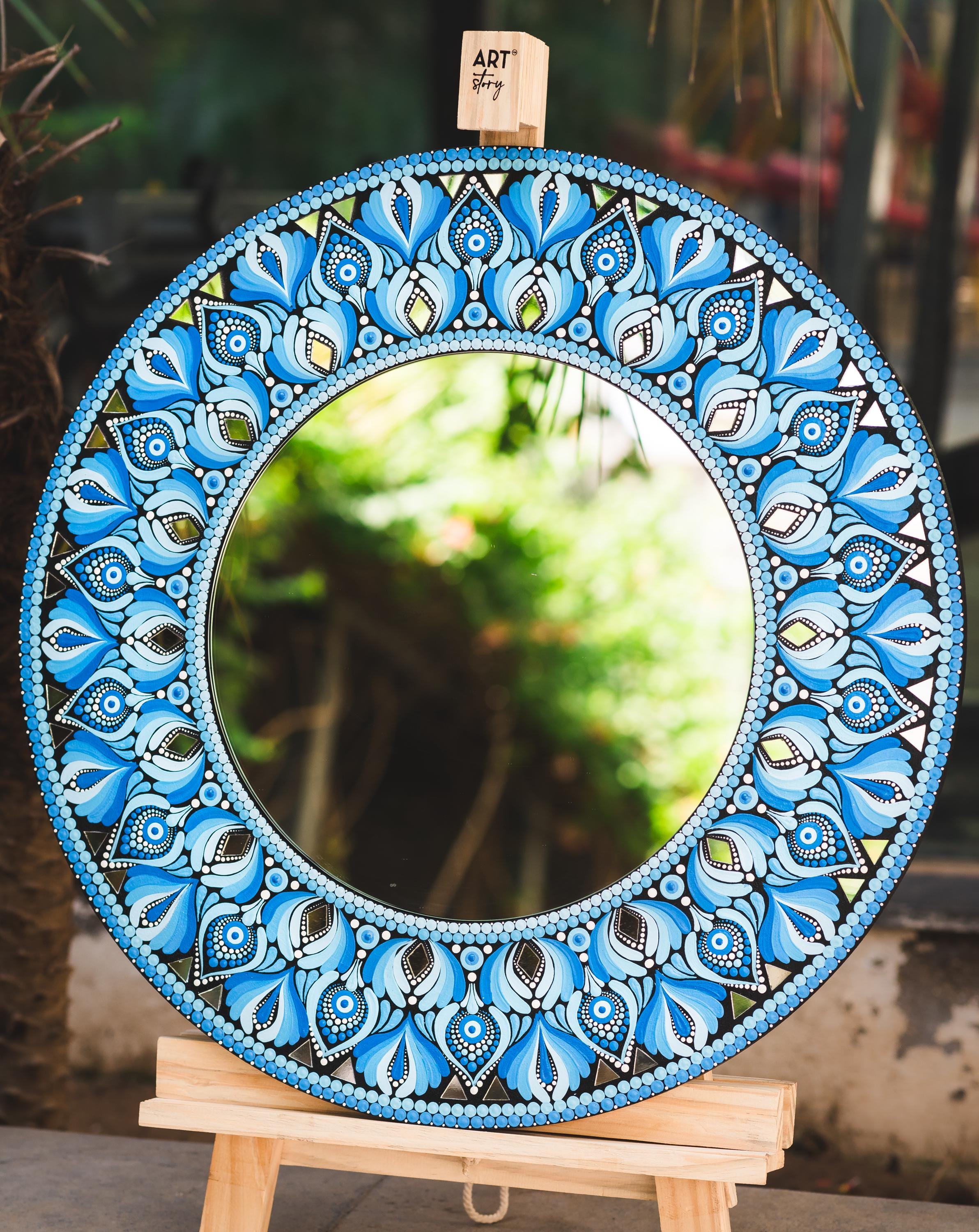 Hand Painted 2ft Dot Art Mandala Mirror , Home Decor, Housewarming Gift ...