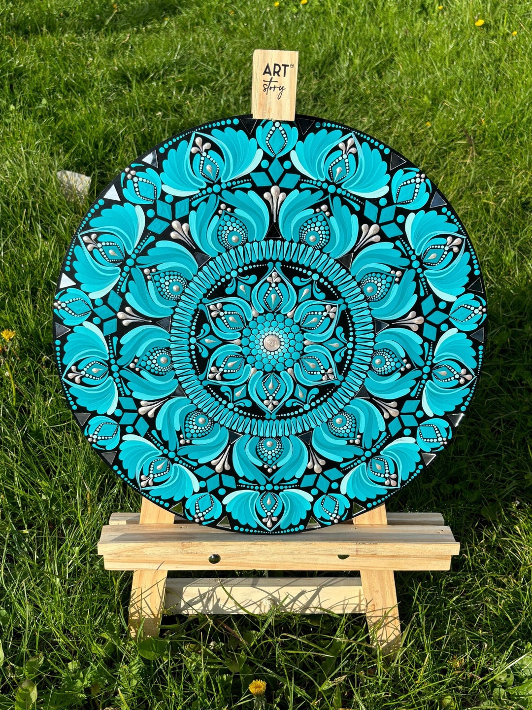 Mandala Painting 18 Inch - Hand Painted Mandala - Dot Art Mandala - Dot ...