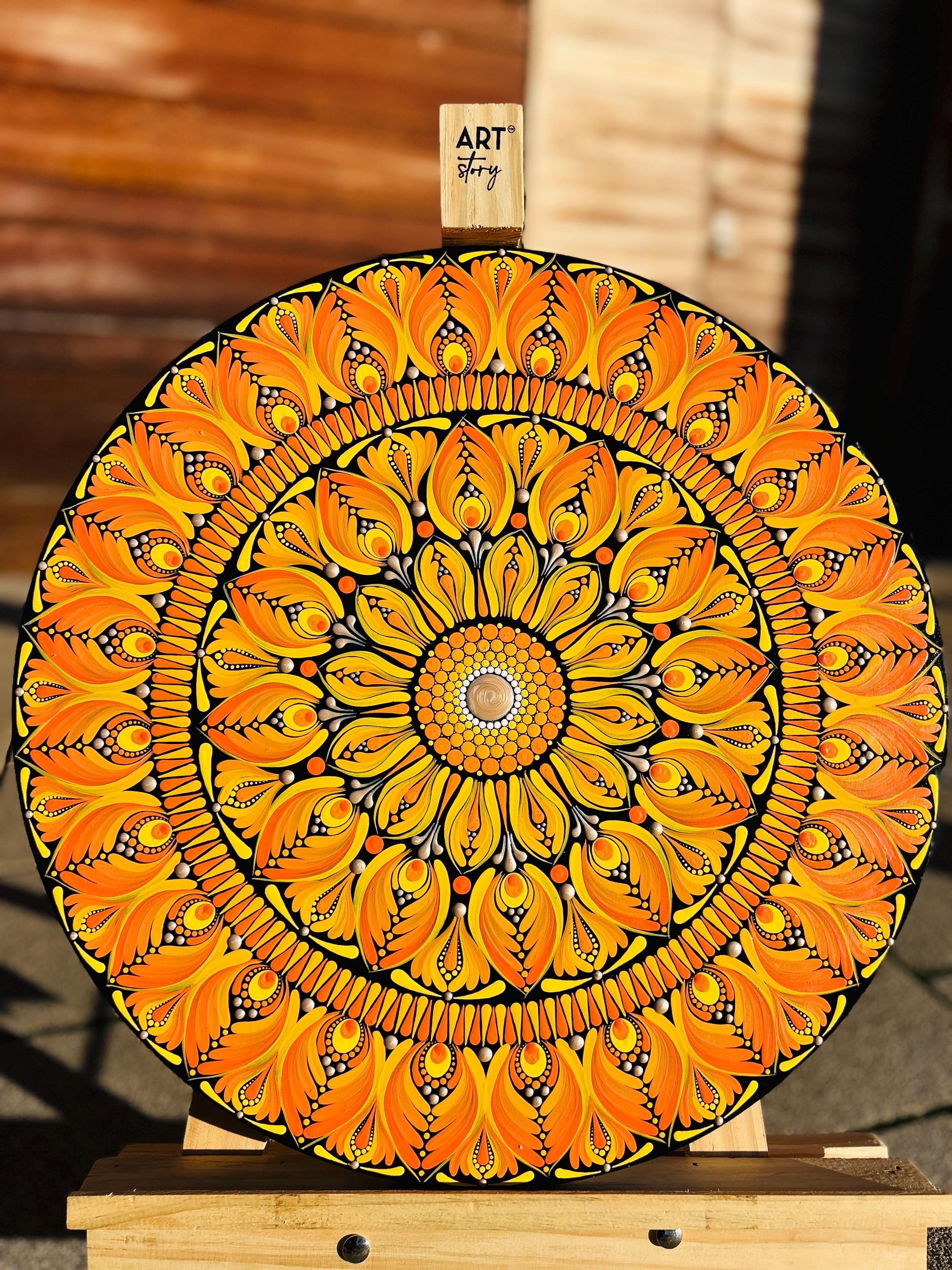 Mandala Painting 18 Inch - Hand Painted - Dot Art - Mandala - Home ...