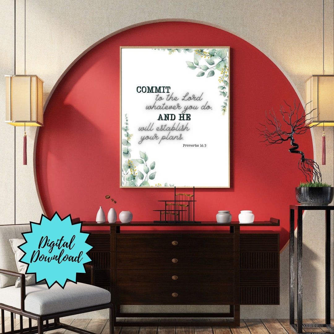 Bible Verse Poster Digital Download Proverbs Quote Digital Artwork Home ...