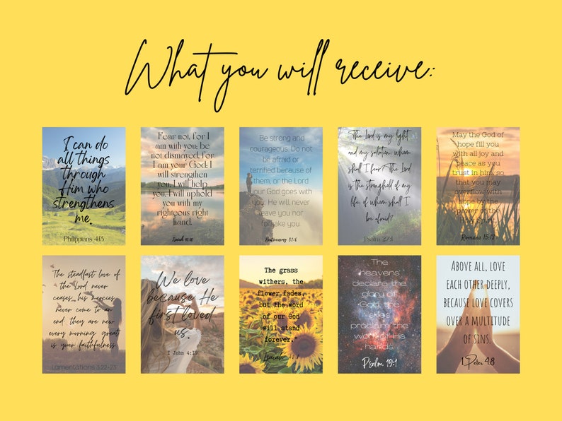 Bible Verse Poster Digital Download Bible Quote Set - Etsy