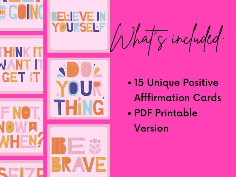 Printable Positive Affirmation Cards Motivational Cards - Etsy