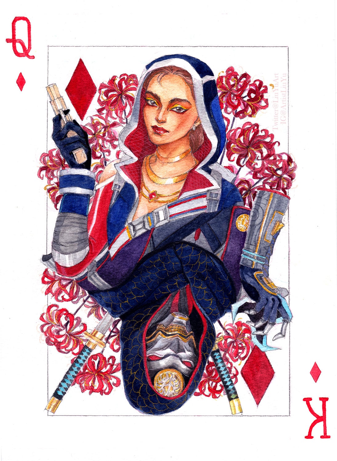 Apex Legends Loba Revenant Fan Art Watercolor Painting Liu Yu - Etsy