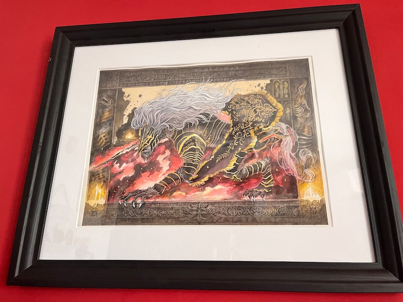 Elden Ring Maliketh Black Blade Fan Art Watercolor Painting Liu Yu Art ...