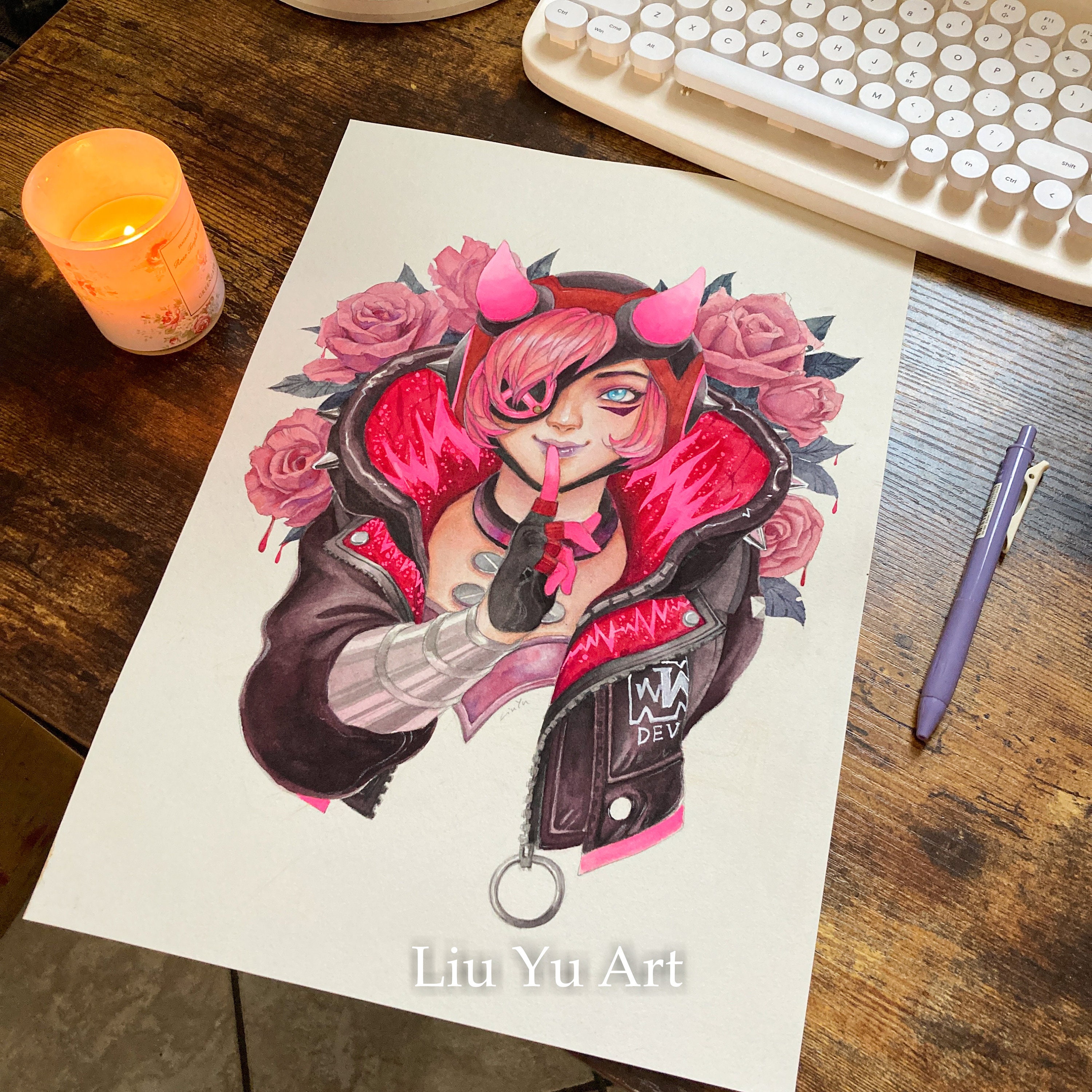 Apex Legends Wattson Cyberpunk Fan Art Watercolor Paingting Liu Yu Art, Original Art Work ...