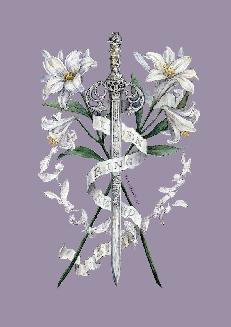 Elden Ring Sword of St.trina Lily Fan Art Watercolor Liu Yu Art ...