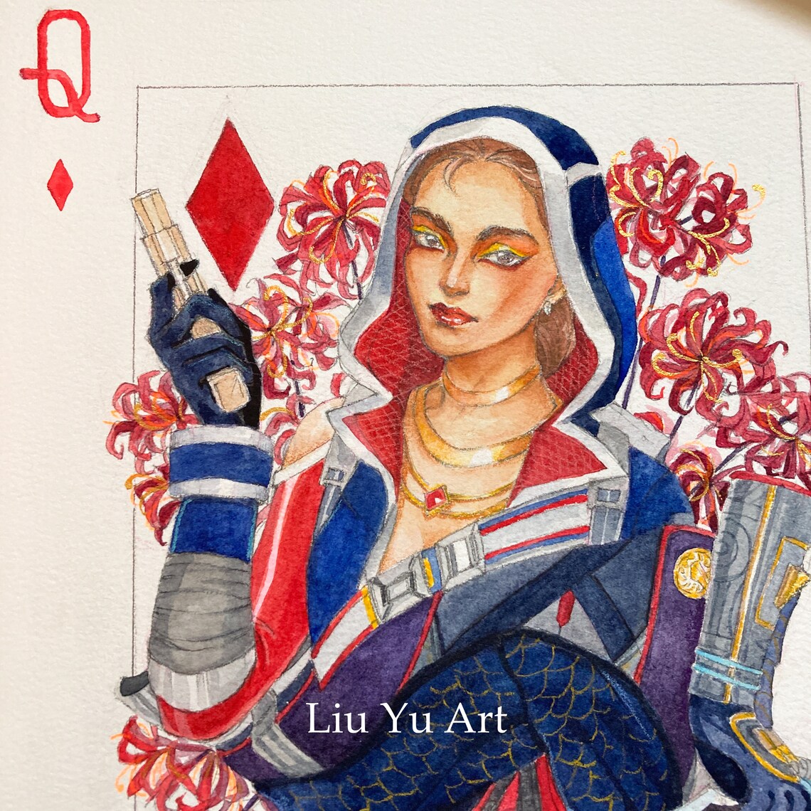 Apex Loba Revenant Fan Art Watercolor Painting Liu Yu Art, Original Art ...