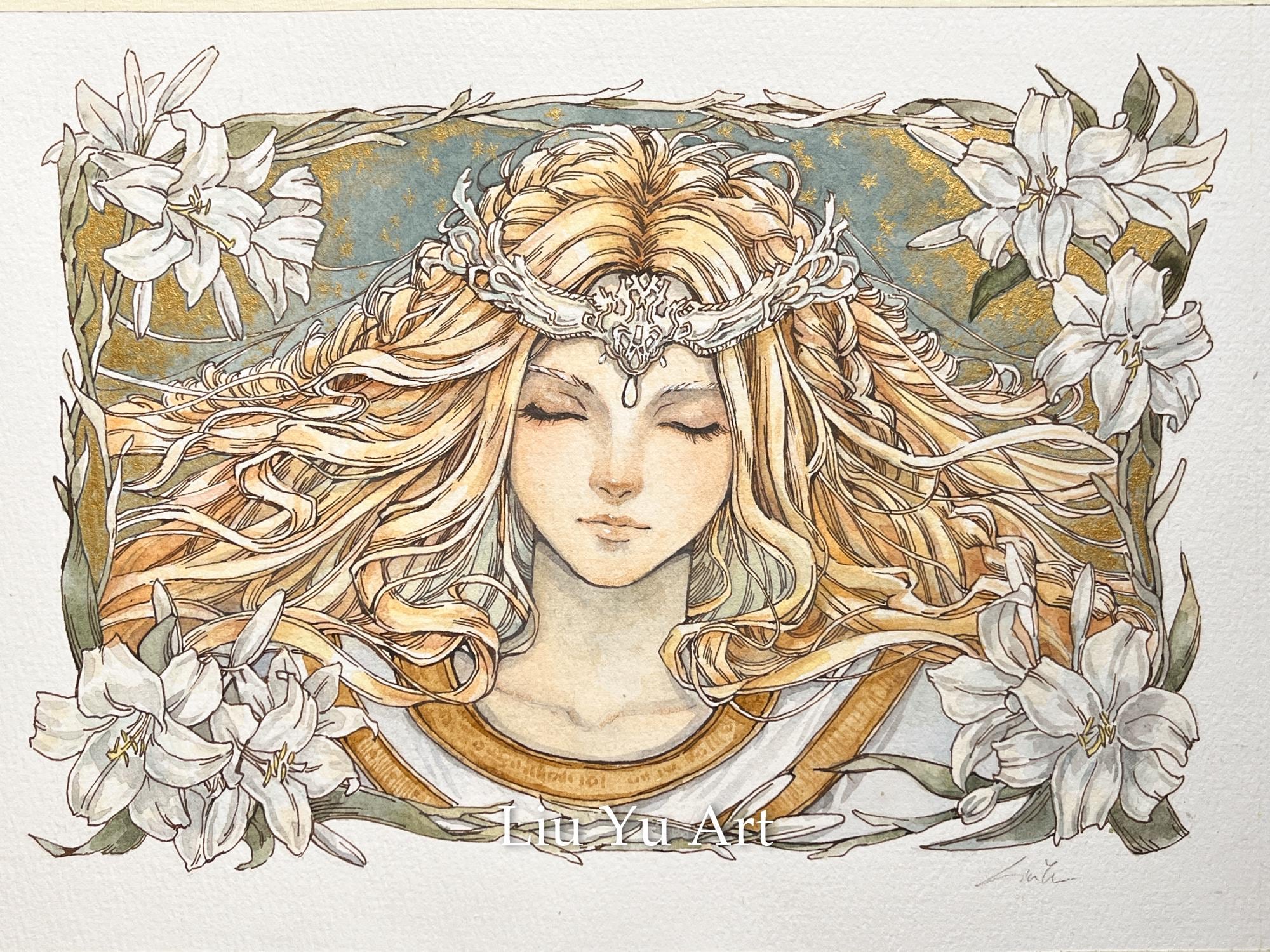 Elden Ring Miquella Fan Art Watercolor Liu Yu Art, Original Art Work A4 ...