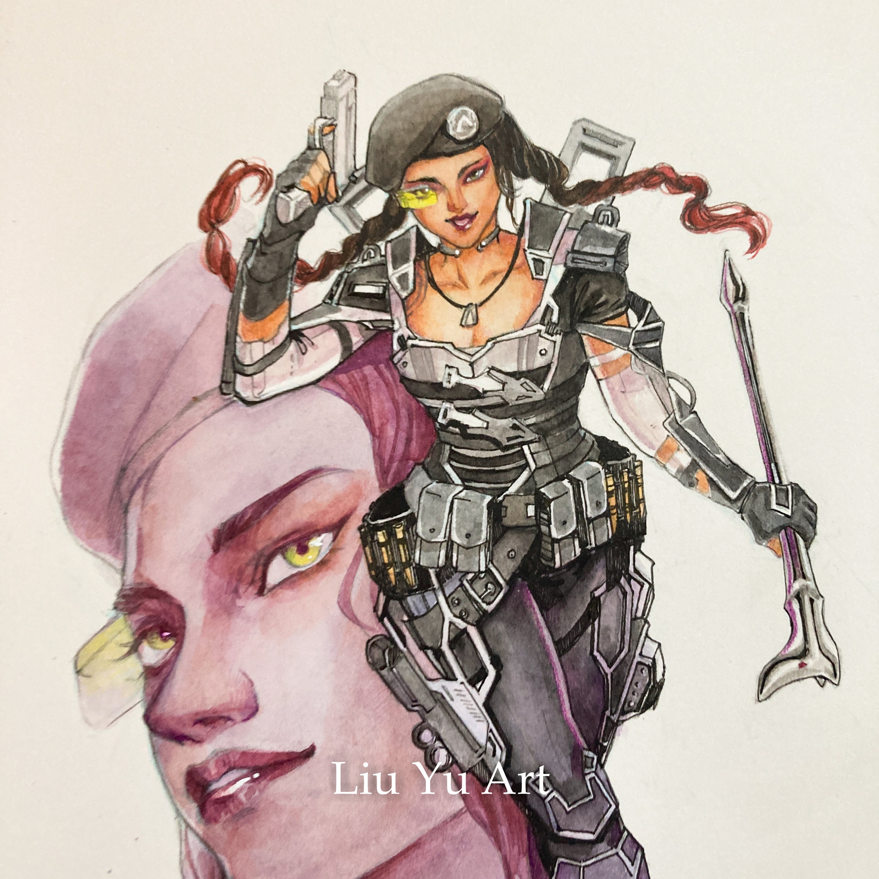 Apex Loba Arms Dealer Fan Art Watercolor Painting Liu Yu Art, Original ...