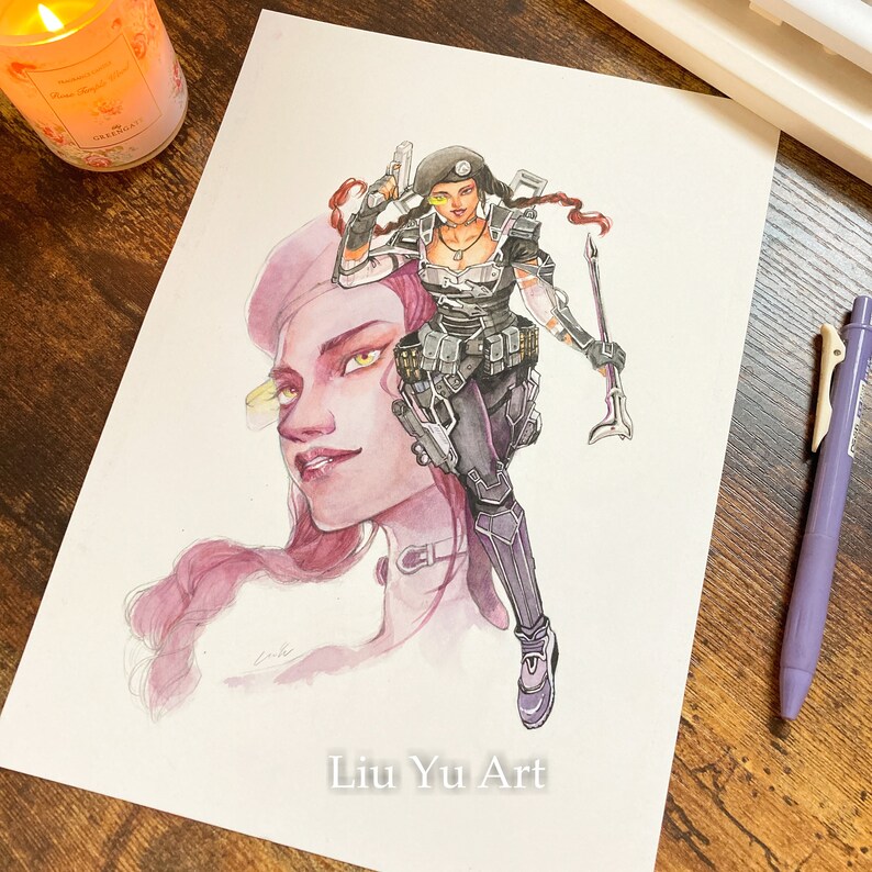 Buy Apex Legends Loba Arms Dealer Fan Art Watercolor Painting Liu ...