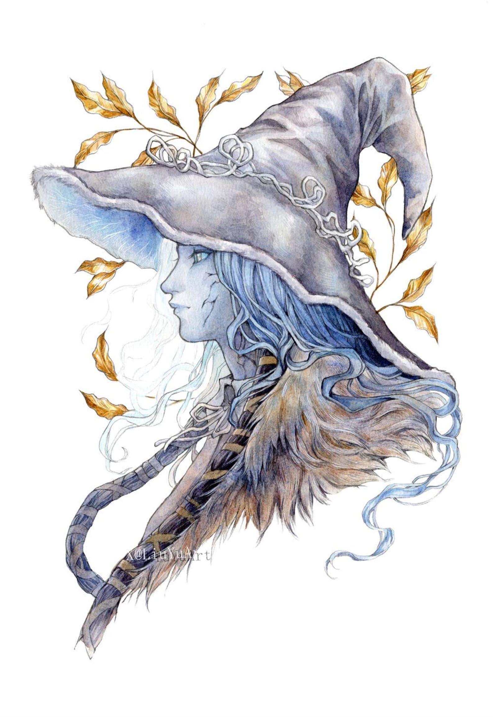 Elden Ring Ranni the Witch Fan Art Watercolor Liu Yu Art, Original Art ...
