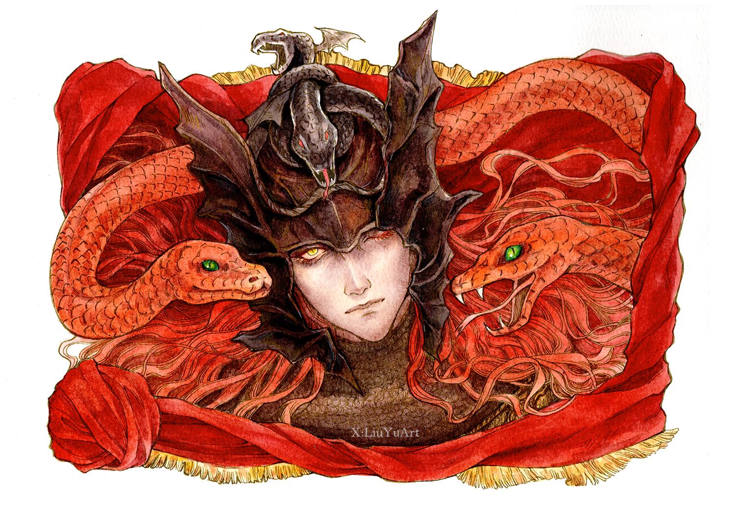 Elden Ring Messmer Fan Art Watercolor Liu Yu Art Work A4 A3 Print ...