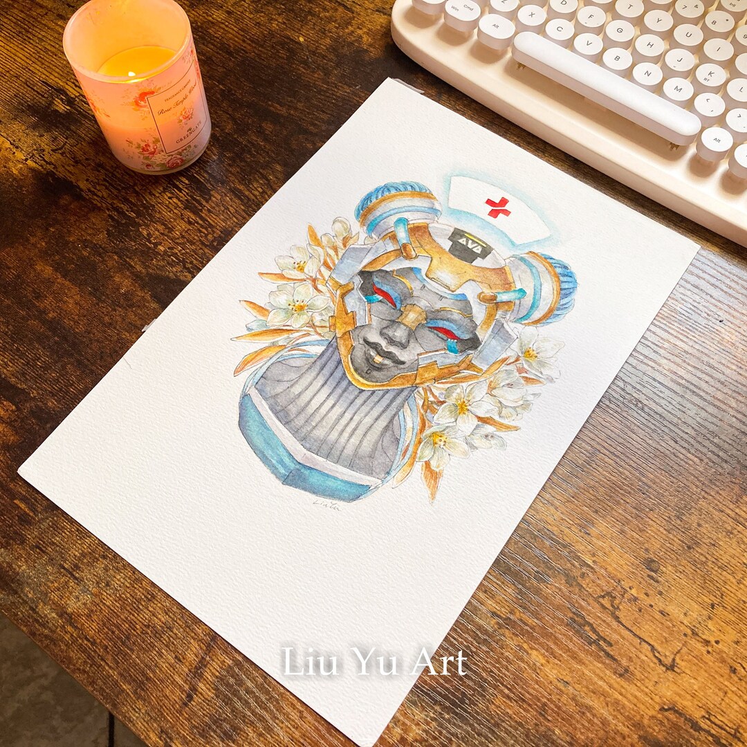 Apex Lifeline Alabaster Titan Fan Art Watercolor Painting Liu - Etsy