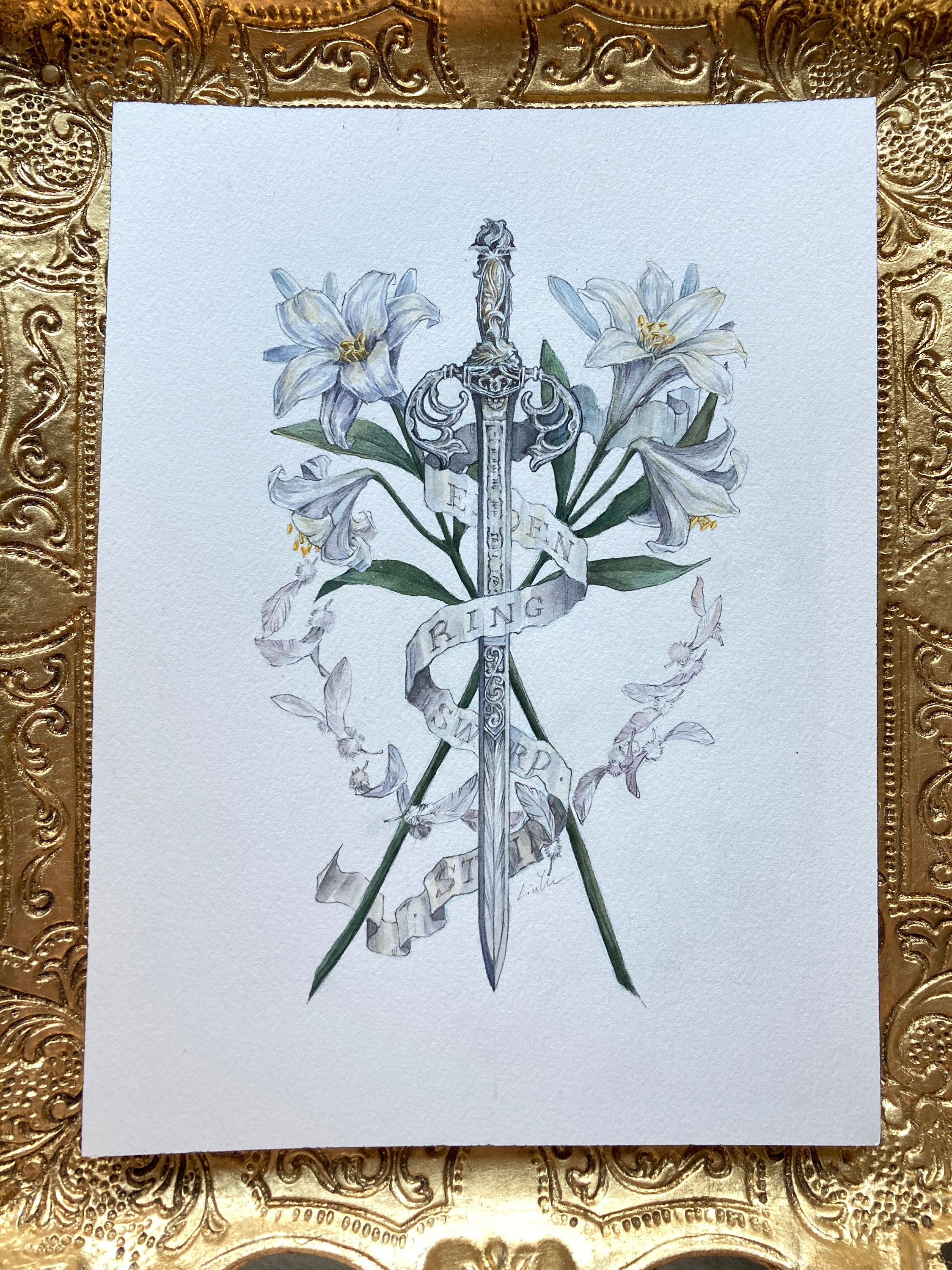 Elden Ring Sword of St.trina Lily Fan Art Watercolor Liu Yu Art ...