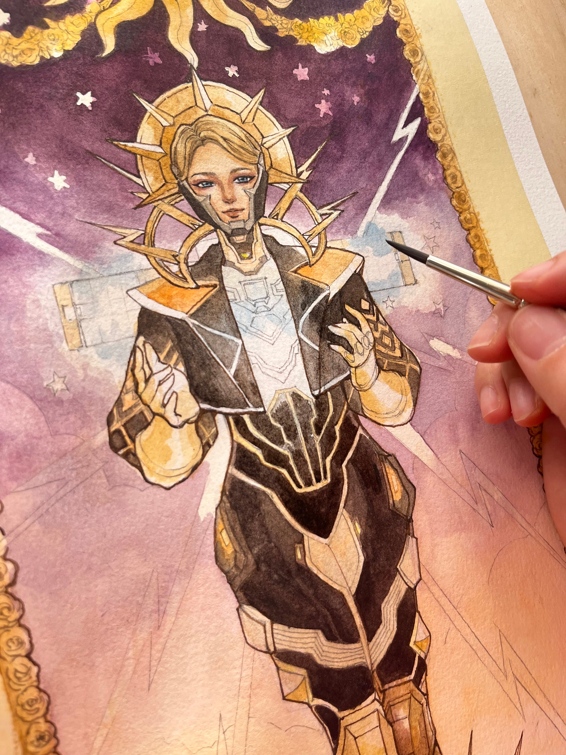 Apex Legends Wattson Solar Static Fan Art Watercolor Paingting Liu Yu ...