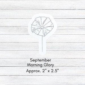 September Month Flower Vinyl Stickers, Waterproof Decals, 2"x2", Water ...