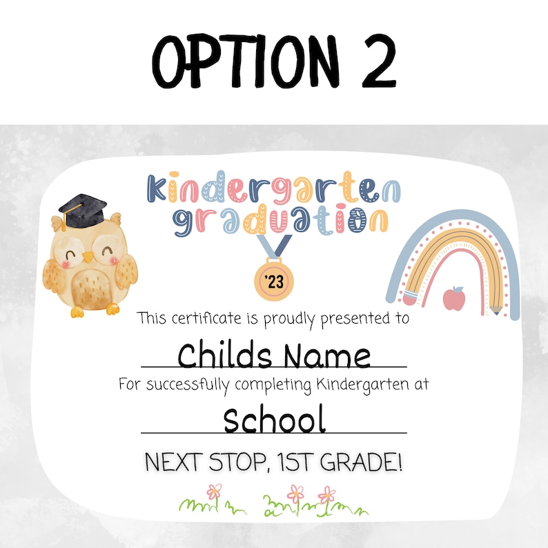Kinder Grad Certificates INSTANT DOWNLOAD - Etsy