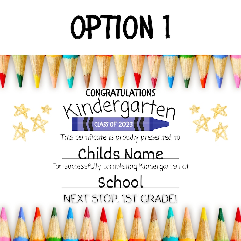 Kinder Grad Certificates INSTANT DOWNLOAD - Etsy