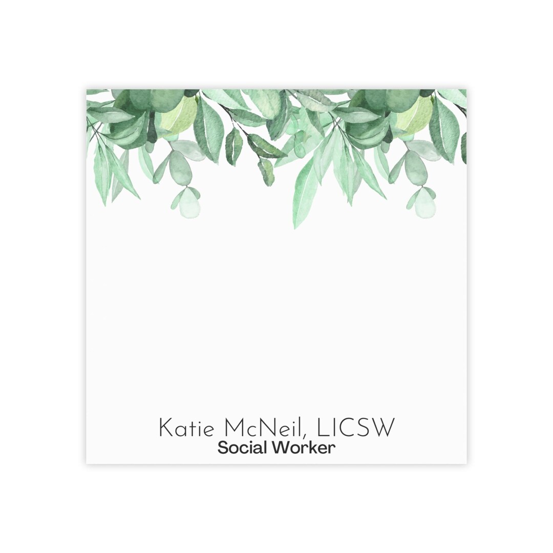 Personalized Social Worker Post-it® Note Pads, Clinical Social Worker ...