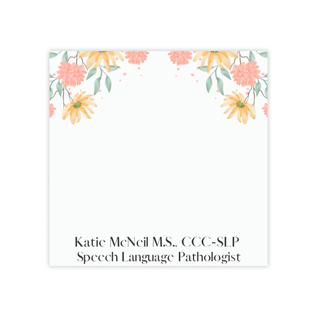 Personalized Speech Therapy Post-it® Note Pads, SLP Gifts, Speech ...