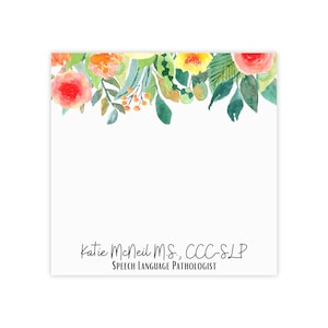 Personalized Speech Therapy Post-it Note Pads, SLP Gifts, Speech ...