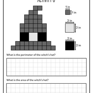 Halloween Math Area and Perimeter Worksheets Printables - Etsy
