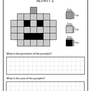 Halloween Math Area and Perimeter Worksheets Printables - Etsy