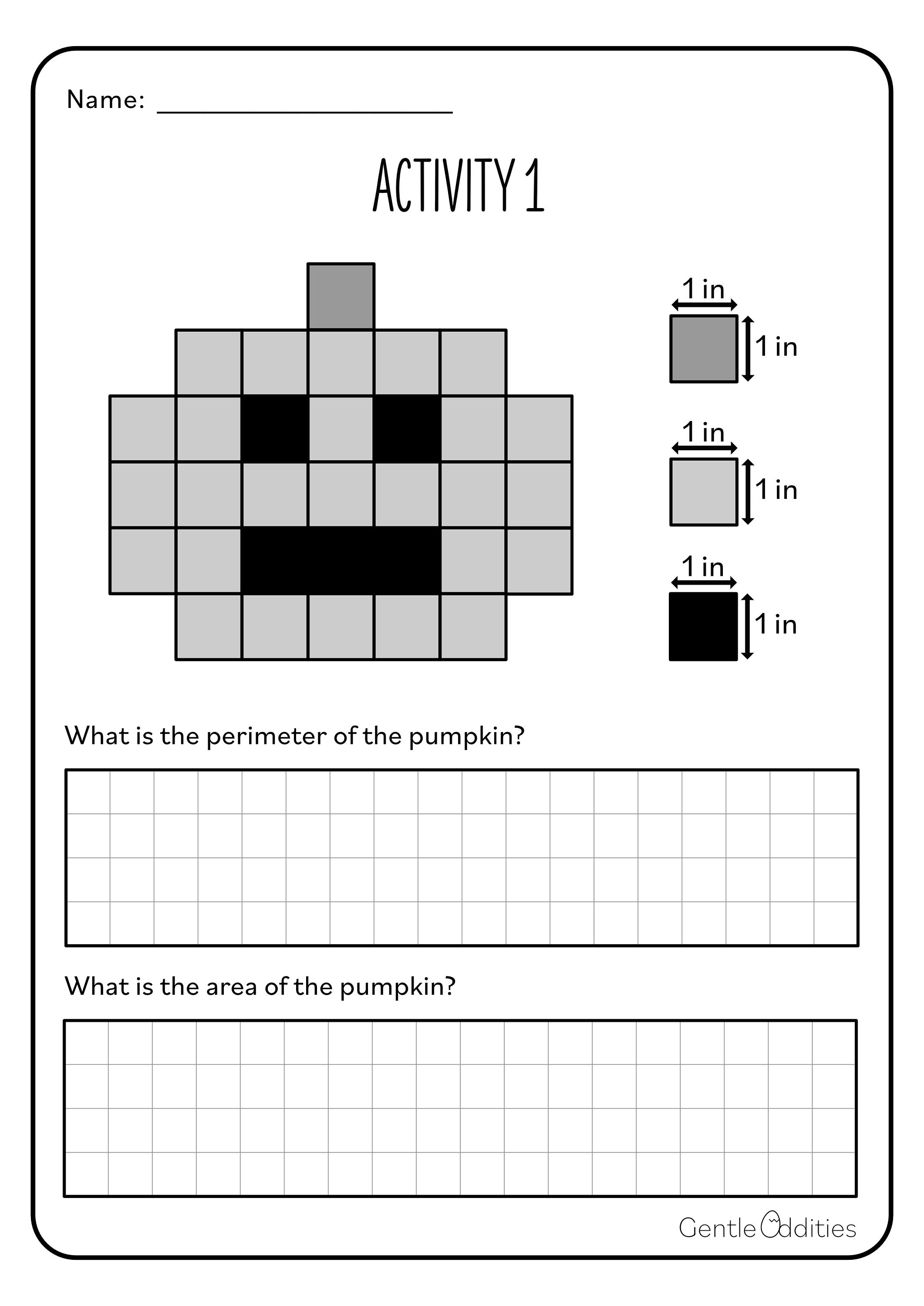 Halloween Math Area and Perimeter Worksheets Printables - Etsy