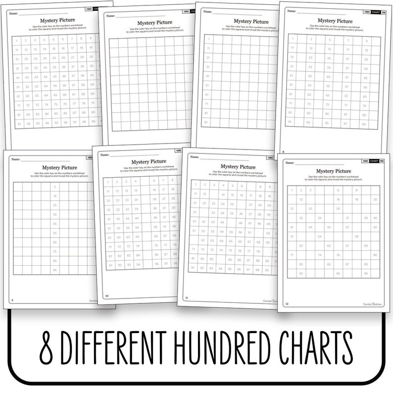 Halloween Activity Math Mystery Pictures Coloring Printables: Hundred ...