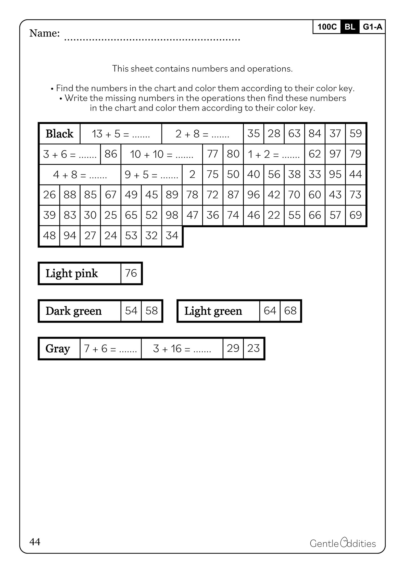 Halloween Activity Math Mystery Pictures Coloring Printables: Hundred ...