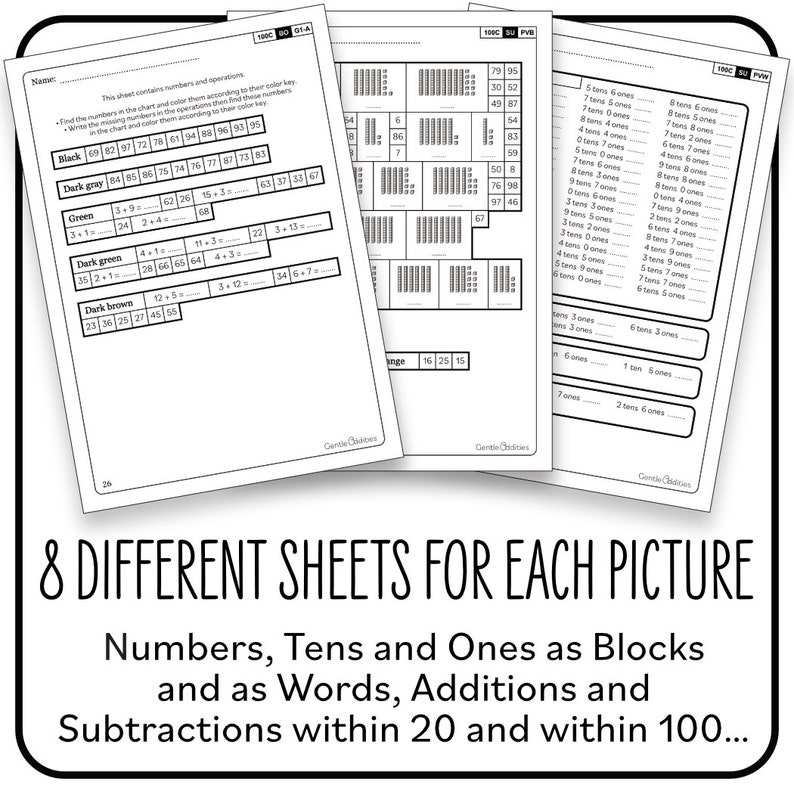 Halloween Activity Math Mystery Pictures Coloring Printables: Hundred ...