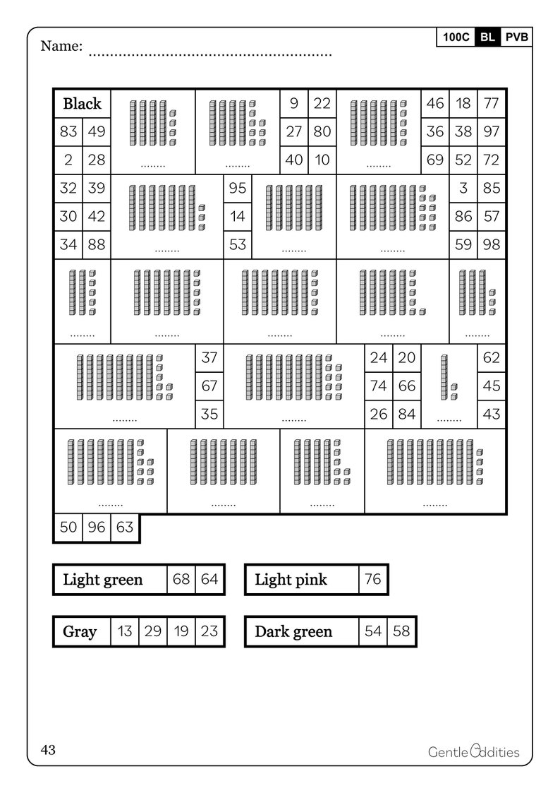 Halloween Activity Math Mystery Pictures Coloring Printables: Hundred ...
