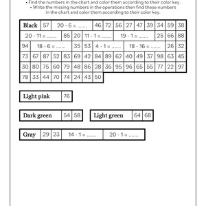 Halloween Activity Math Mystery Pictures Coloring Printables: Hundred ...